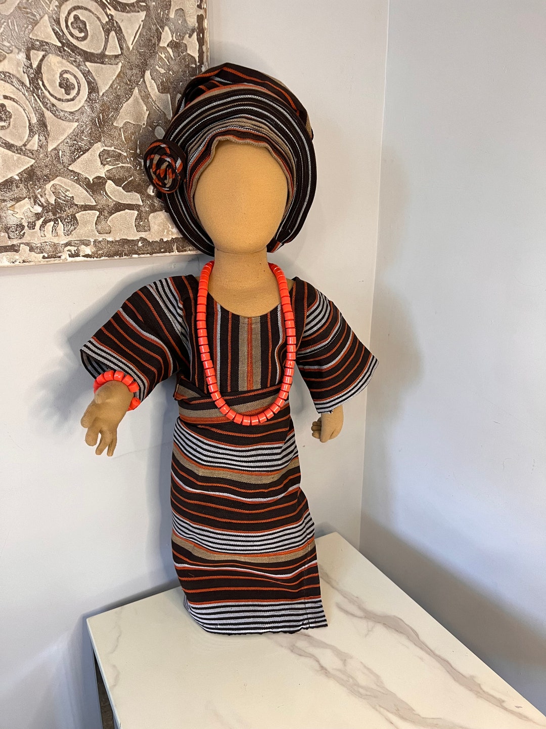First Birthday Asooke Outfit for Girls. Autogele and Beads - Etsy
