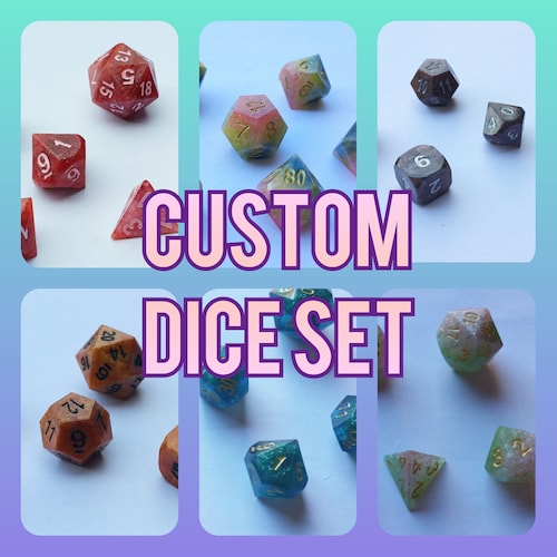 CUSTOM ORDER Dice Set for Dungeons and Dragons Tabletop RPG - Etsy