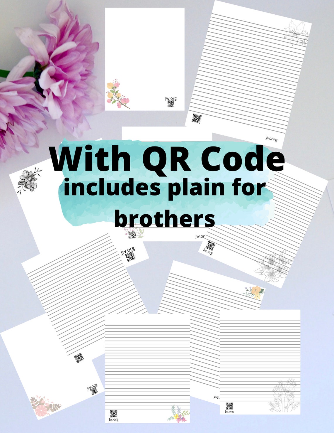 Jw Letter Writing Stationery 12 Pages With QR Code Jw Etsy