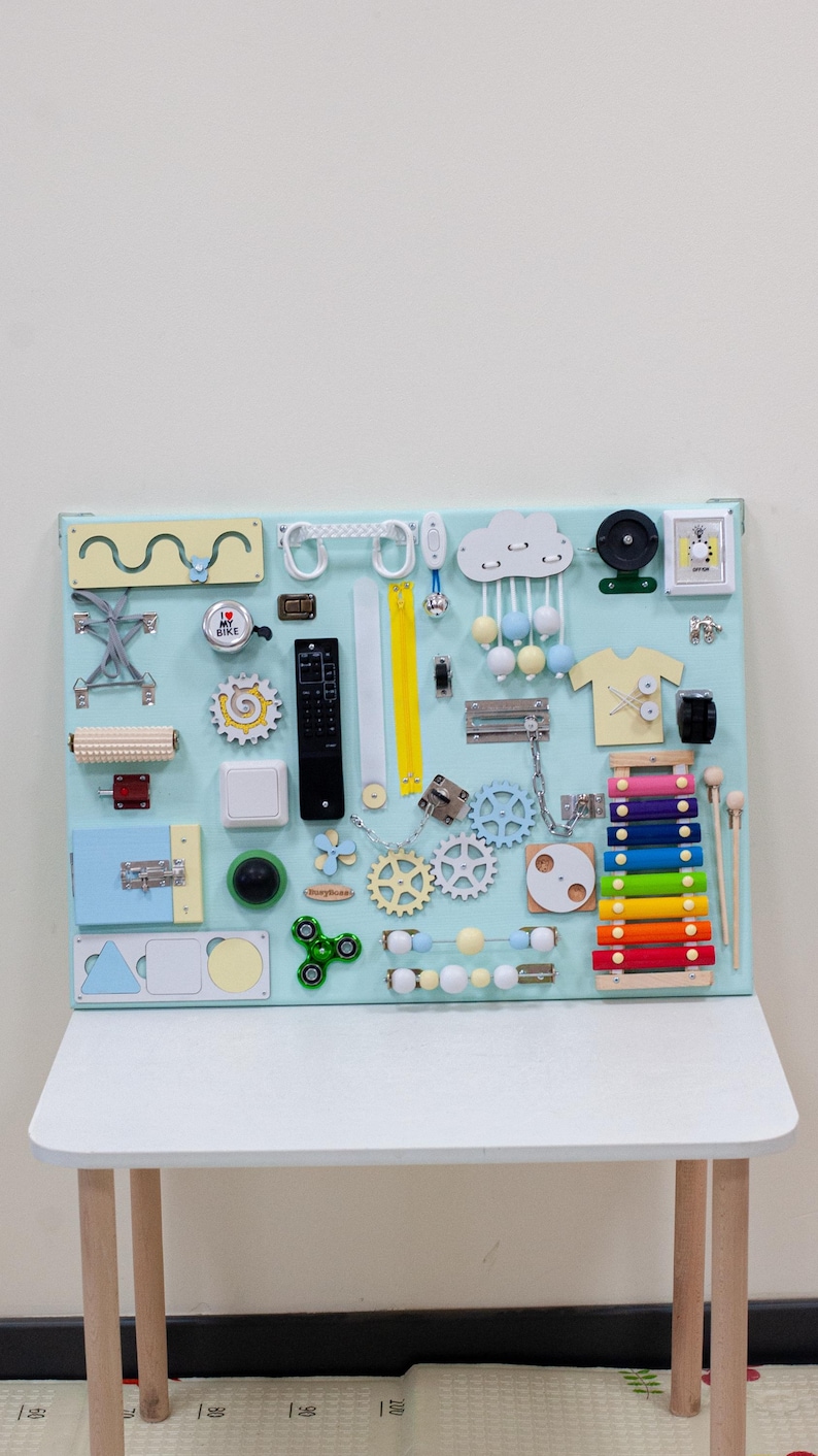 Fidget Board - Busy Board - Sensory Board Handmade - 1 Year Old Present ...