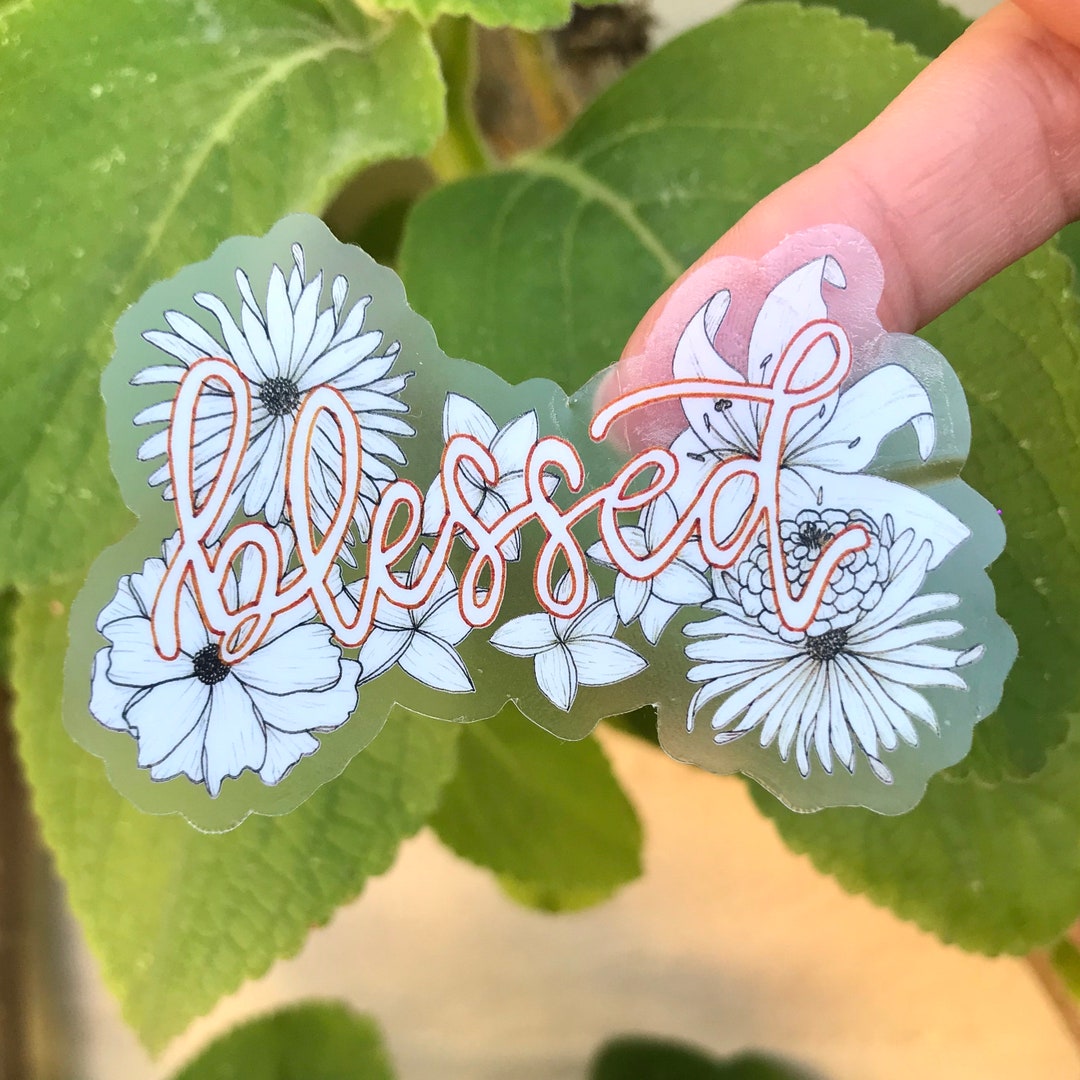 Blessed Sticker- Clear, Laptop Decal - Etsy