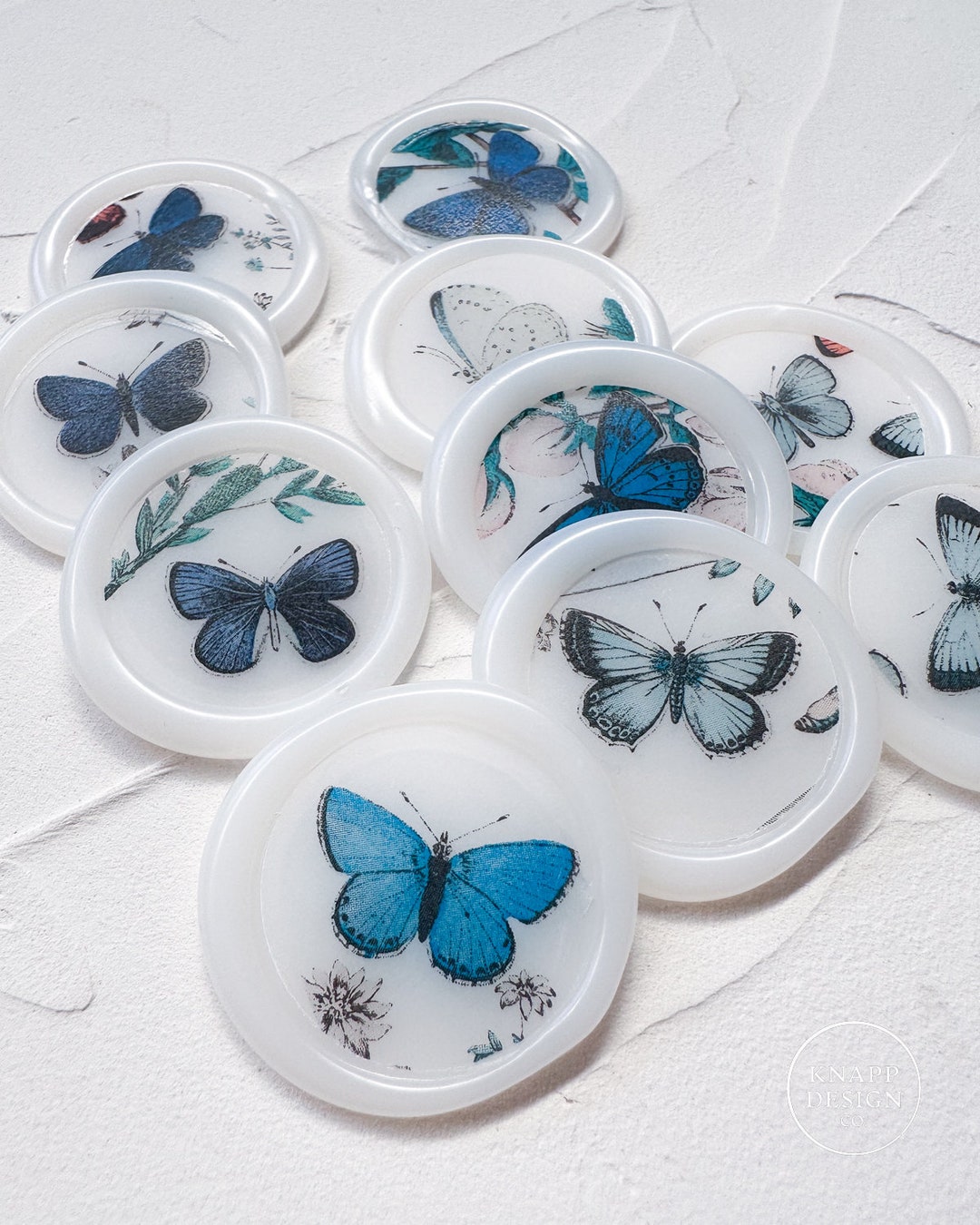Blue Butterfly TRANSLUCENT Wax Seals | Set of 10 | Butterfly Wax Seals ...