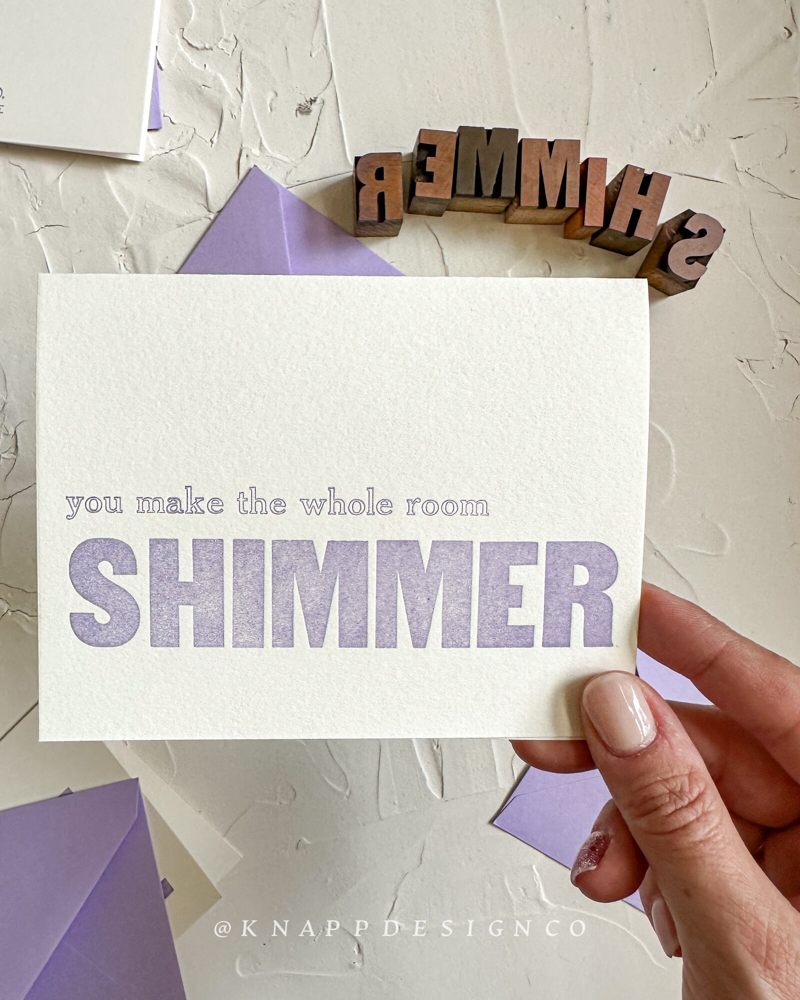 You Make the Whole Room SHIMMER Letterpress Greeting Card With - Etsy