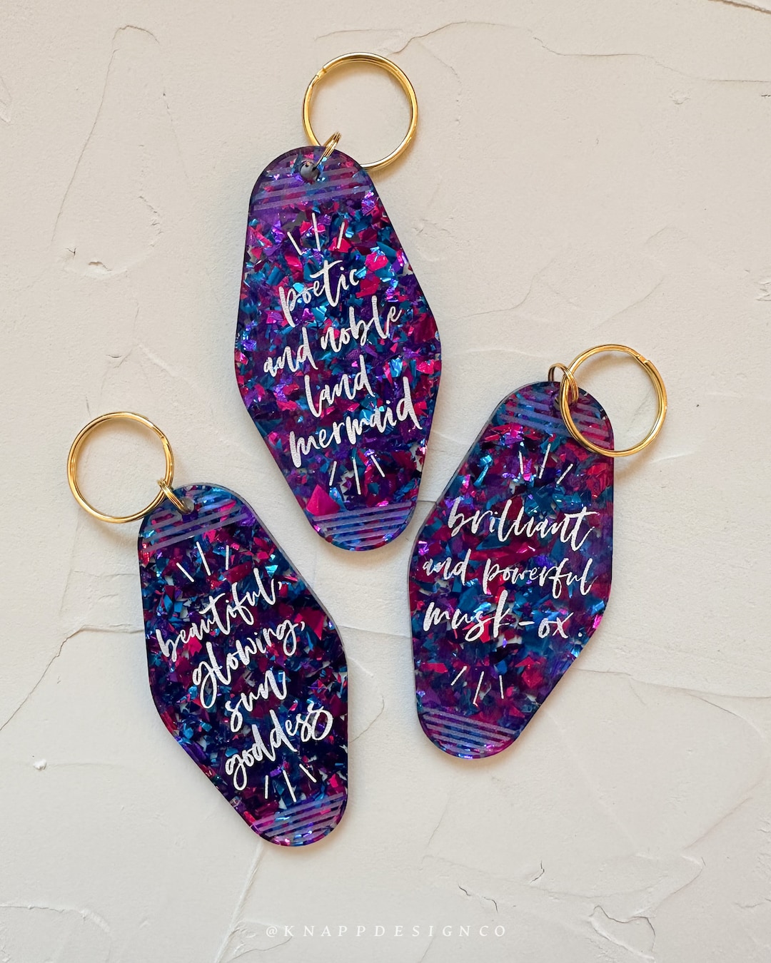 Galentine's Day Compliment Keychain - Glam Glitter | Noble Land Mermaid ...