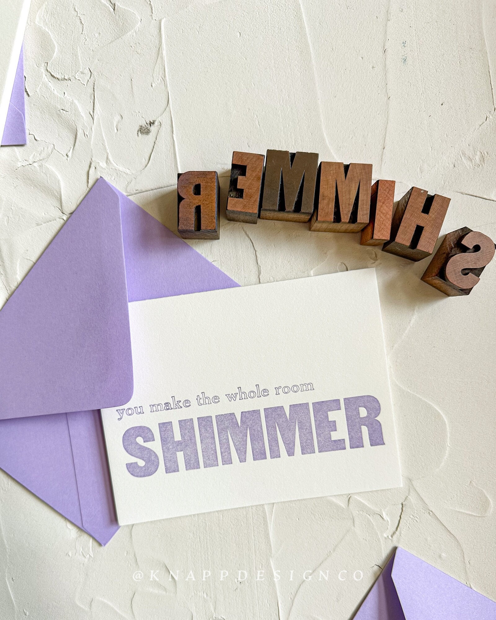 You Make the Whole Room SHIMMER Letterpress Greeting Card With - Etsy