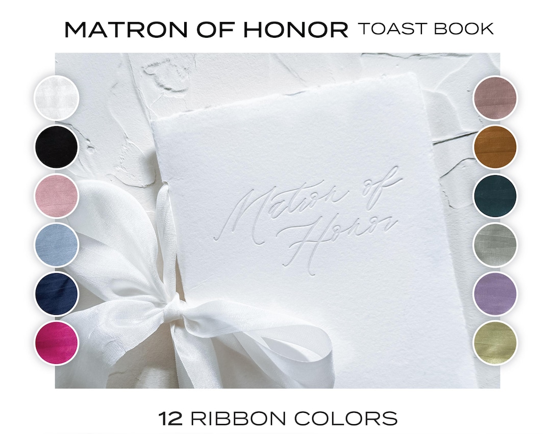 Matron of Honor TOAST/SPEECH Book • Letterpress on White Handmade Paper ...