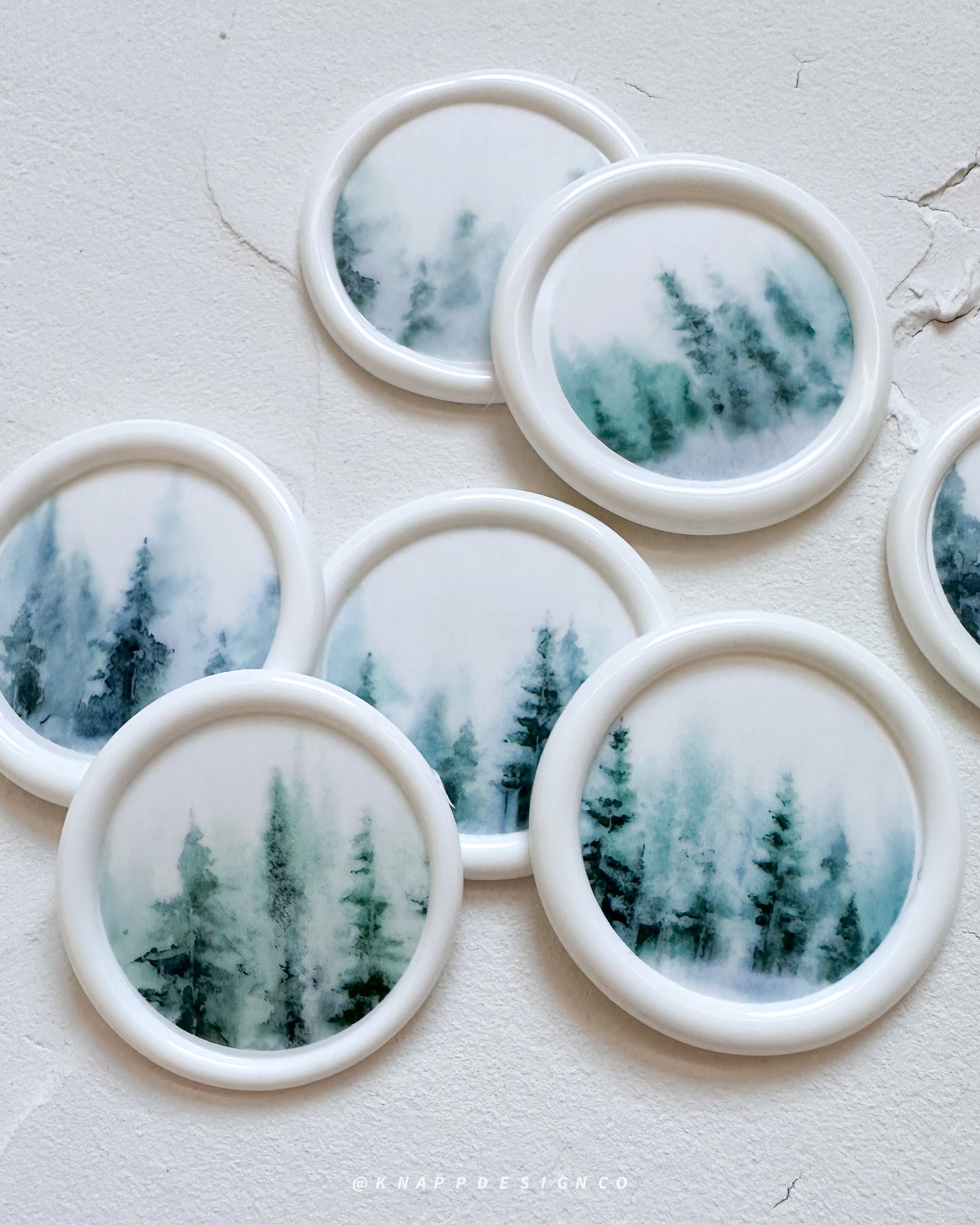 Watercolor Misty Pine Trees WHITE Wax Seals Forest Wax Seals - Etsy