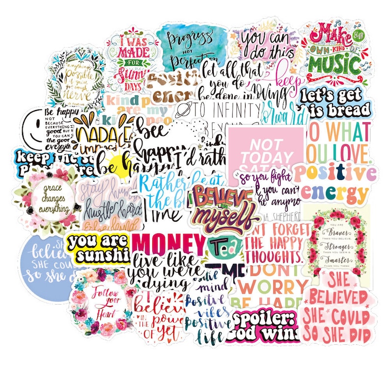 5-300pcs Random Inspirational Quotes Stickers Motivational - Etsy