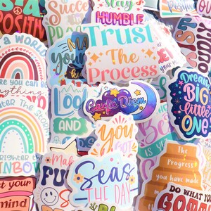 Motivational Quote Stickers (10pc-300pcs) for Laptop, Holographic ...