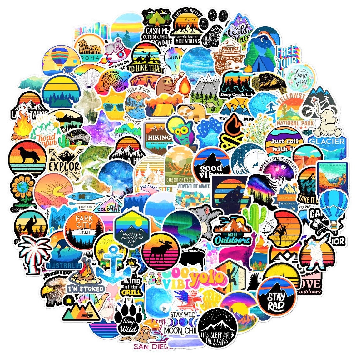 200pc Stickers Pack Outdoor Camping Hiking Stickers Pack - Etsy