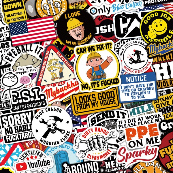 Funny Hard Hat Stickers - Etsy