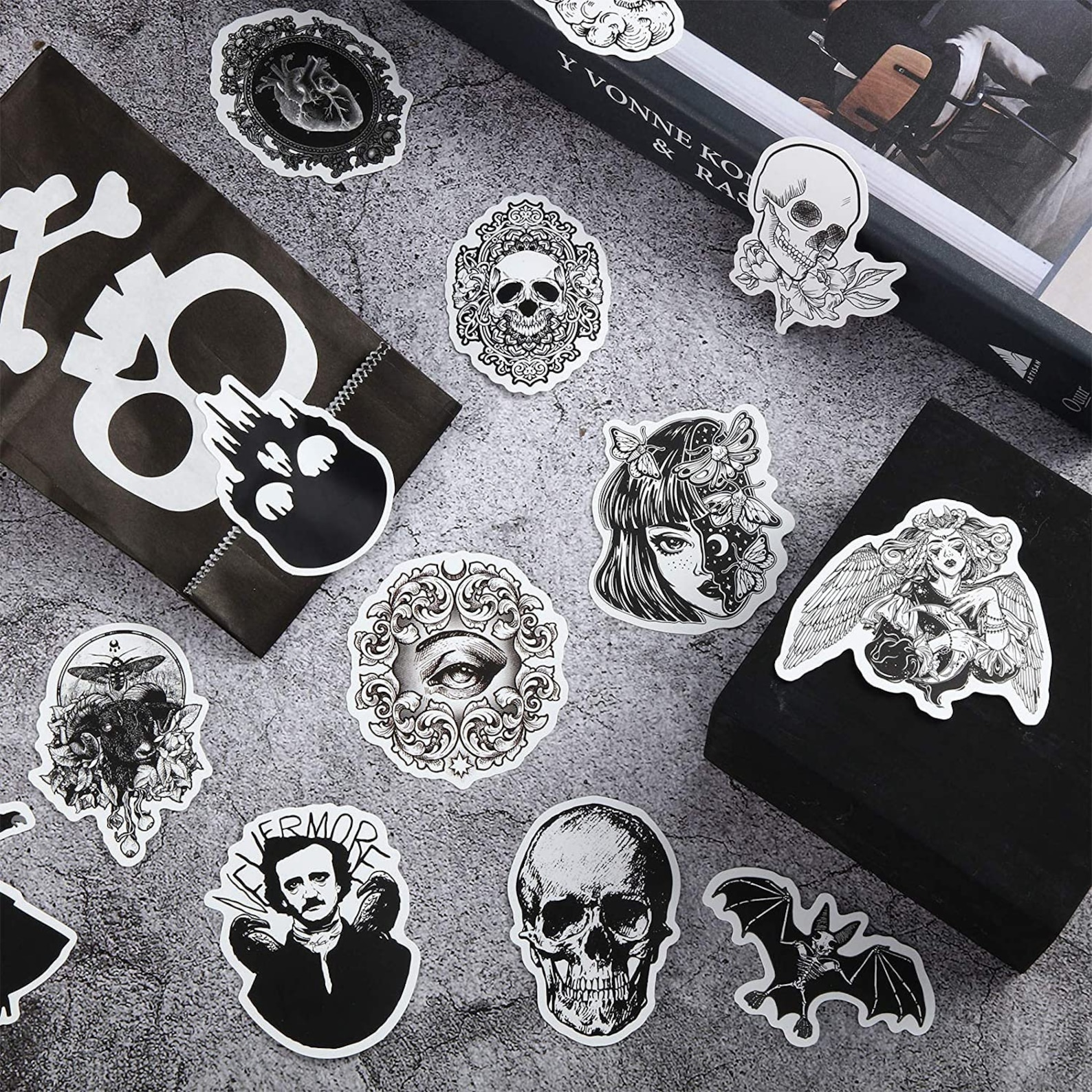10-100 Pcs Random Gothic Stickers Dark Horror Vinyl Waterproof - Etsy