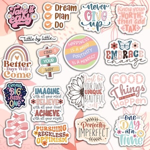 Boho / Aesthetic Quote Sticekers, Vinyl Motivational Stickers for ...