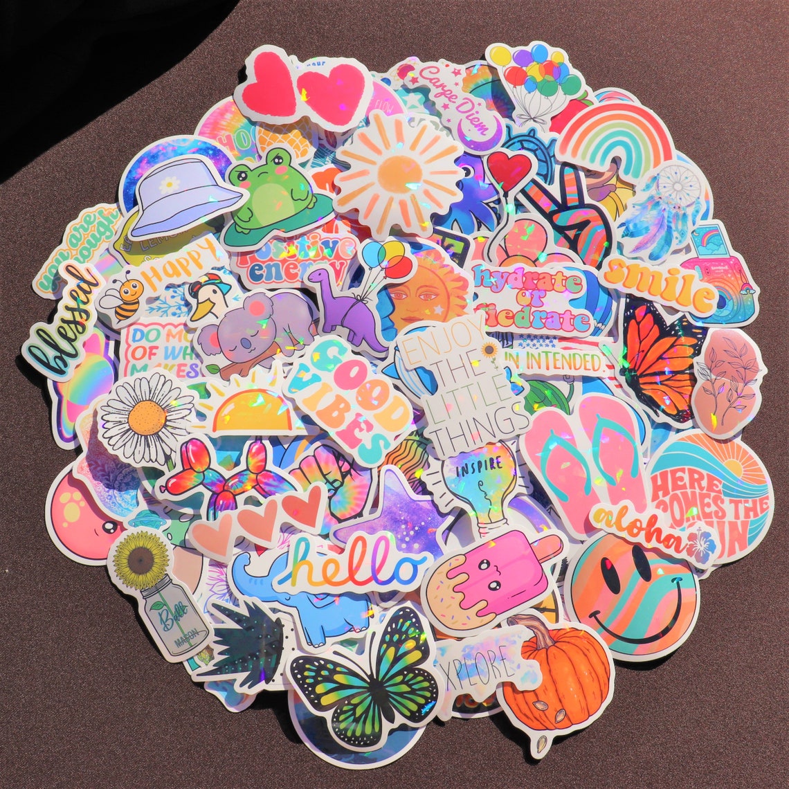 10-100 PCS Holographic Aesthetic Stickers Boho Reflective - Etsy