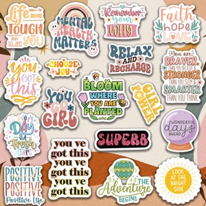 Boho / Aesthetic Quote Sticekers, Vinyl Motivational Stickers for ...