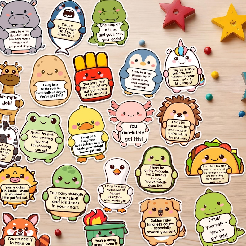 10-100PCS Holographic Emotional Support Animal Sticker Pack, Kids Cute ...