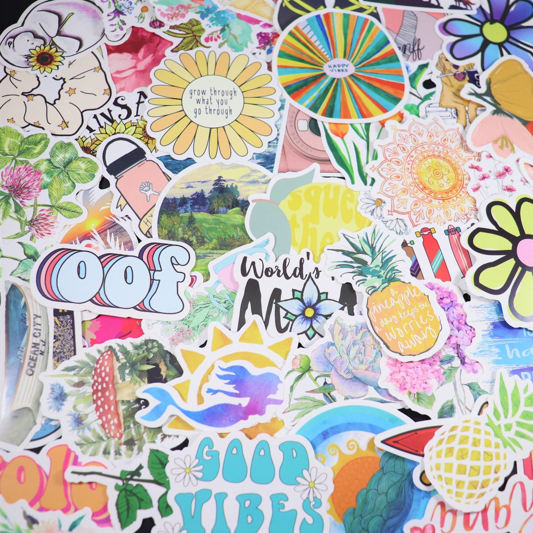 5-100pcs Cute Plants/quotes Stickers, Aesthetic Vinyl Waterproof ...