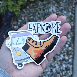 Outdoor Adventure Stickers for Water Bottles, Camping Hiking Sticker ...