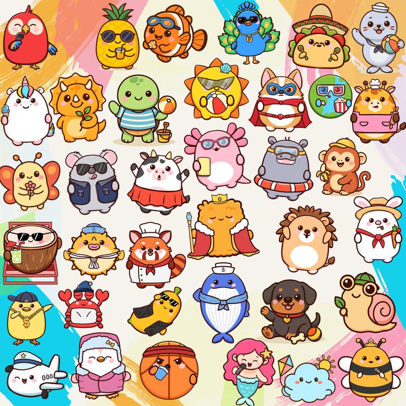 Cute Animal Stickers - Etsy