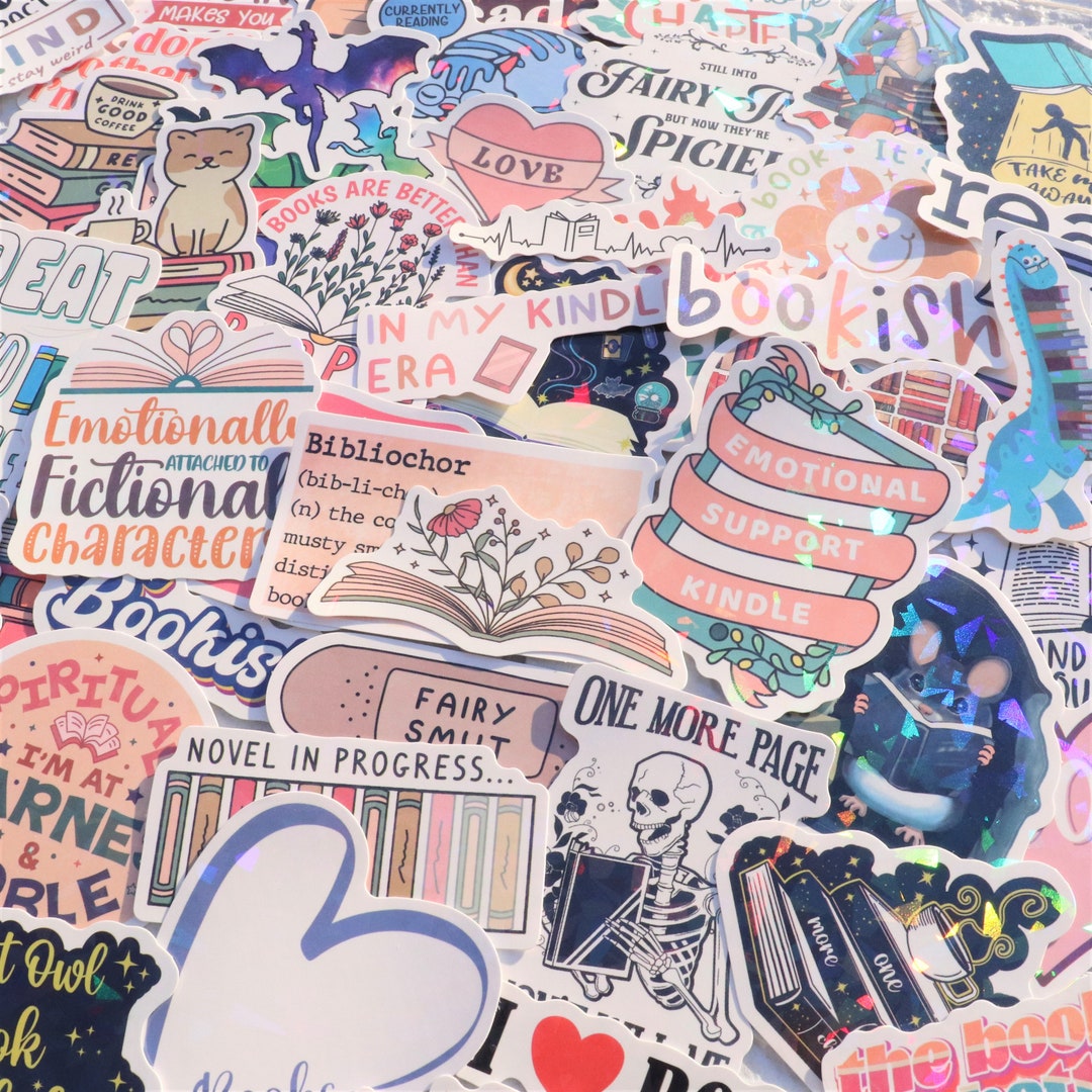 10-150 PCS Book Stickers for Kindle, Bookish Reader Themed Sticker Pack ...