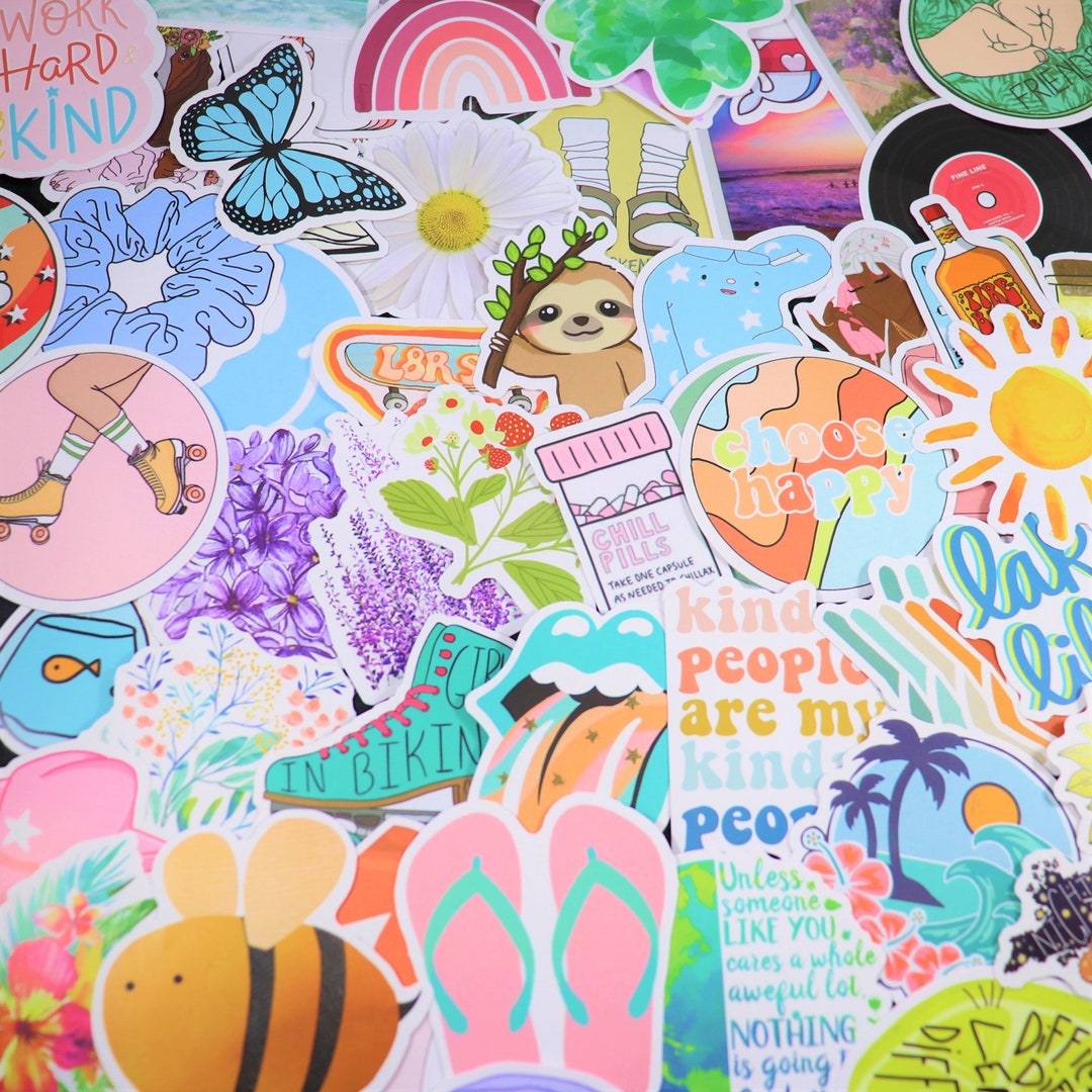 5-100pcs Cute Trendy Stickers, Boho/vsco Themed Cute Vinyl Waterproof ...