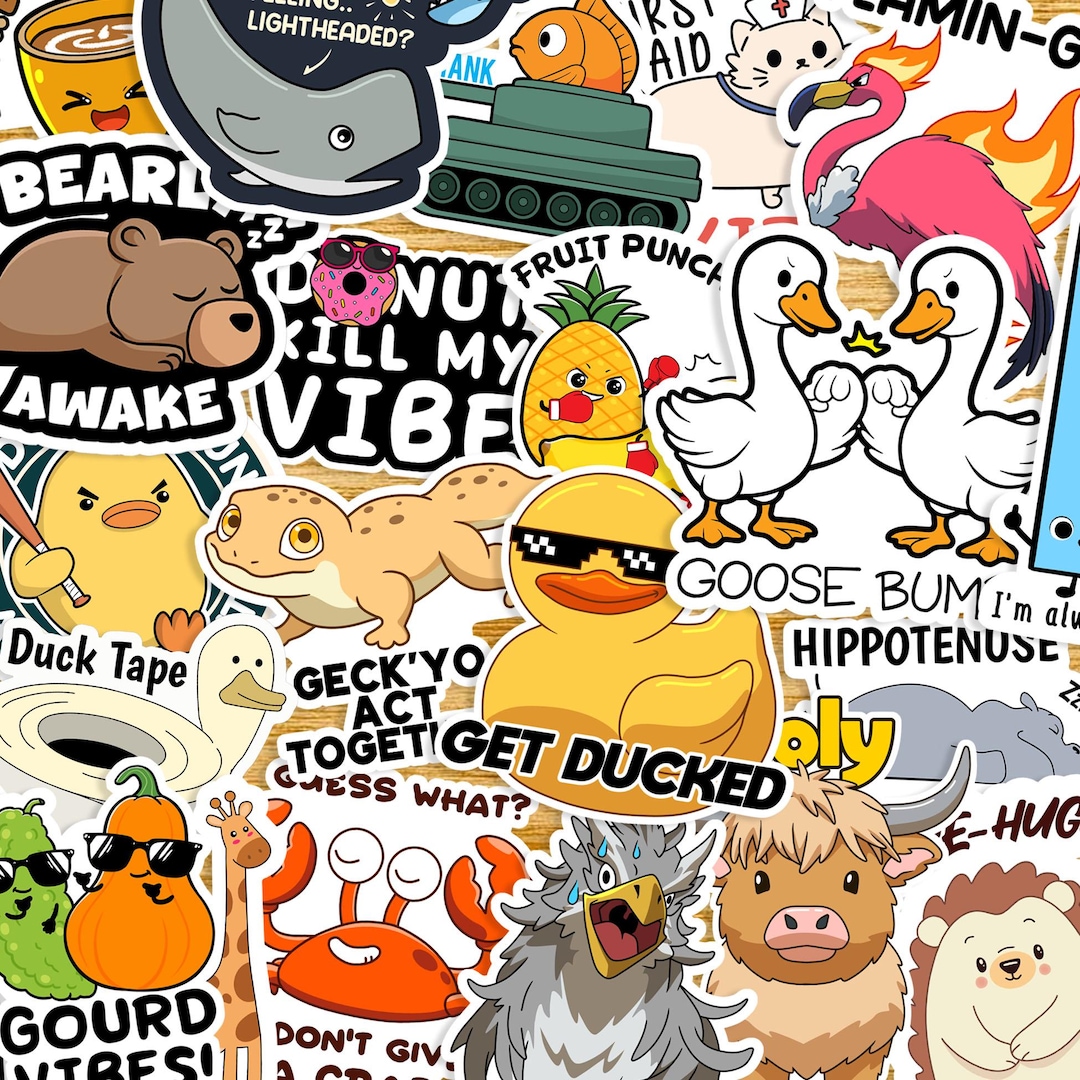 10-120PCS Funny PUN Stickers for Adults, Prank Meme Hilarious Sticker ...