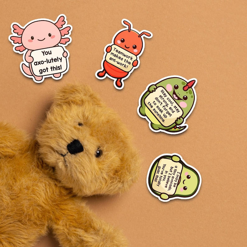 10-100PCS Holographic Emotional Support Animal Sticker Pack, Kids Cute ...