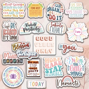 Boho / Aesthetic Quote Sticekers, Vinyl Motivational Stickers for ...