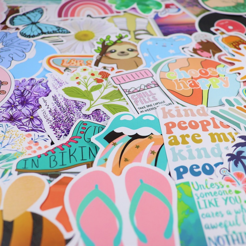 5-100pcs Cute Trendy Stickers Boho/vsco Themed Cute Vinyl - Etsy