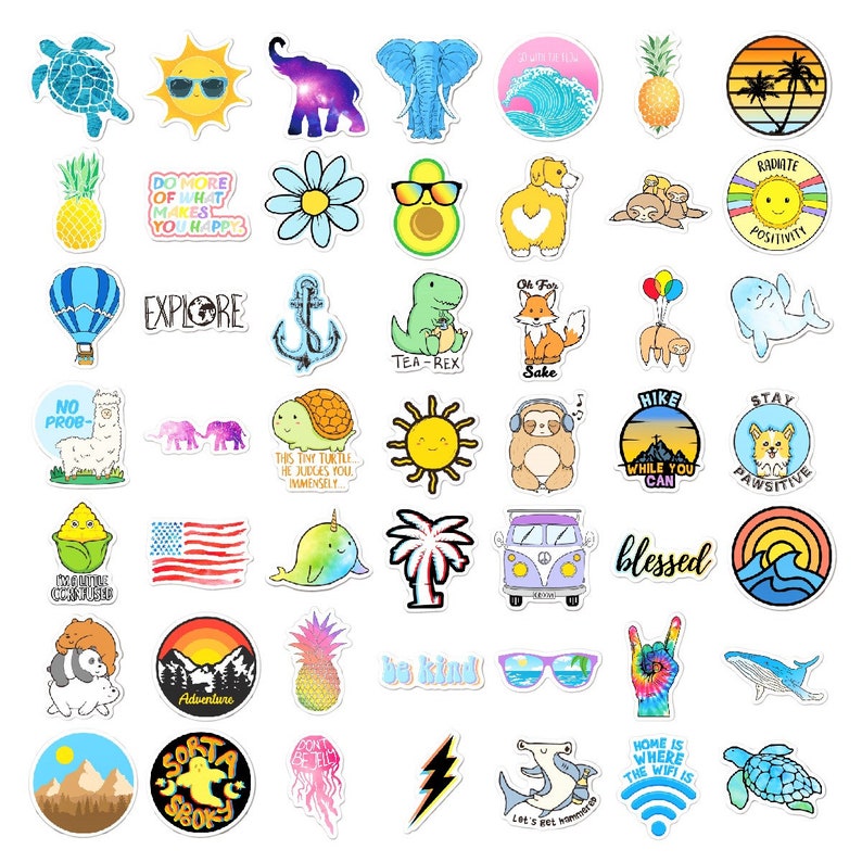 300pc VSCO Stickers Pack Ocean Themed Outdoor Decal for Laptop Hydro ...