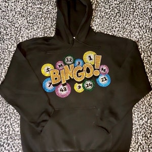 Bingo Lover Hoodie Bingo Player Rhinestone Design Gift Idea - Etsy