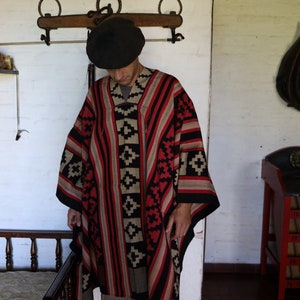 PONCHO Argentino Premium / Guacho / 100% Hecho a Mano En Telar Con Lana ...