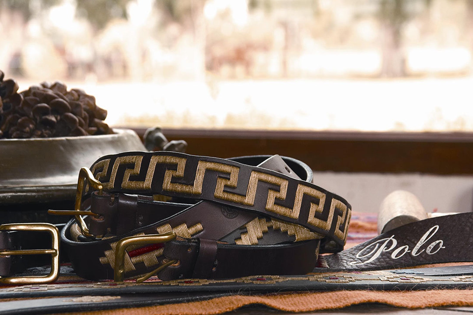 Gaucho Polo Belt embroidered Argentinian Leather Belt Unisex NUEVO MATE ...
