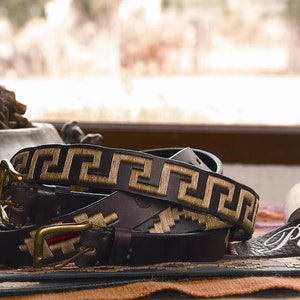 Gaucho Polo Belt embroidered Argentinian Leather Belt Unisex NUEVO MATE ...