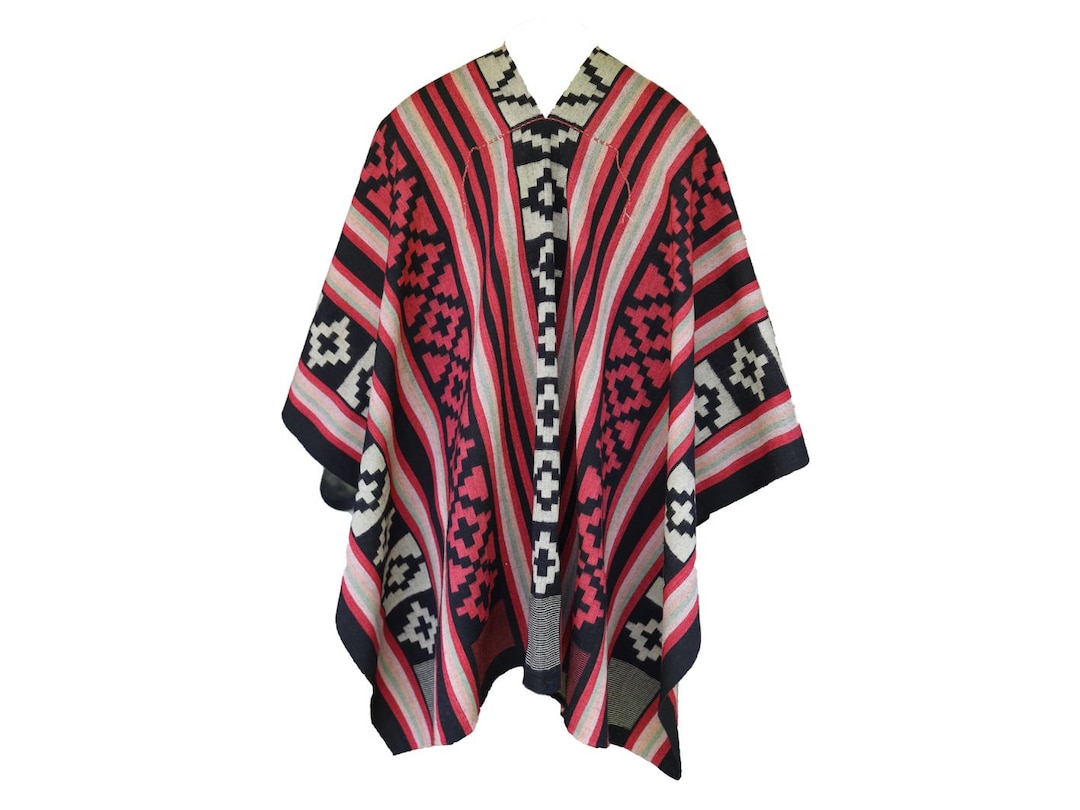 PONCHO Argentino Premium / Guacho / 100% Hecho a Mano En Telar Con Lana ...
