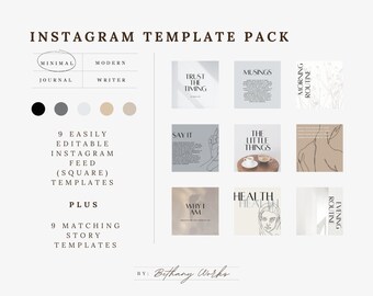 Writers Instagram Template - Etsy