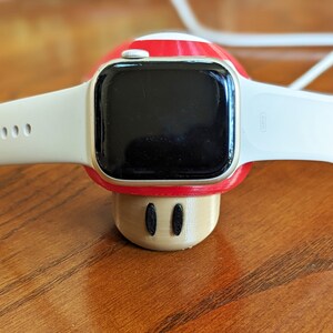 Super Mario Mushroom Apple Watch Charging Dock 3D Printed Retro Gaming ...