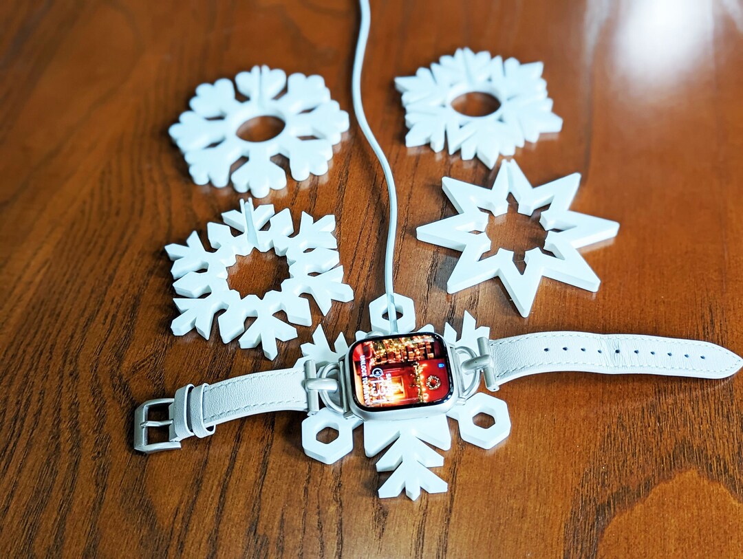 Snowflake Apple Watch Charging Dock Winter Christmas Hanukkah 3D ...