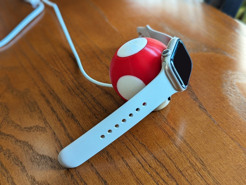 Super Mario Mushroom Apple Watch Charging Dock 3D Printed Retro Gaming ...