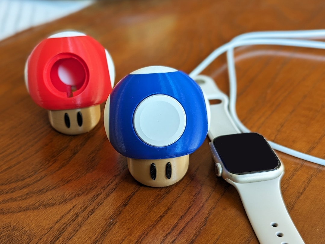Super Mario Mushroom Apple Watch Charging Dock 3D Printed Retro Gaming ...