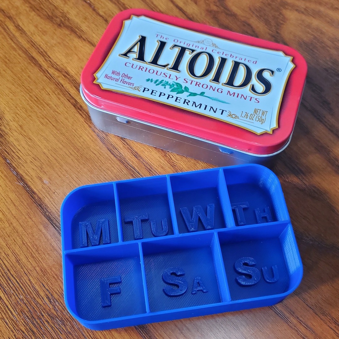 Altoid Mints Tin Pill Holder, Seven Days a Week Pill Holder, Altoids ...