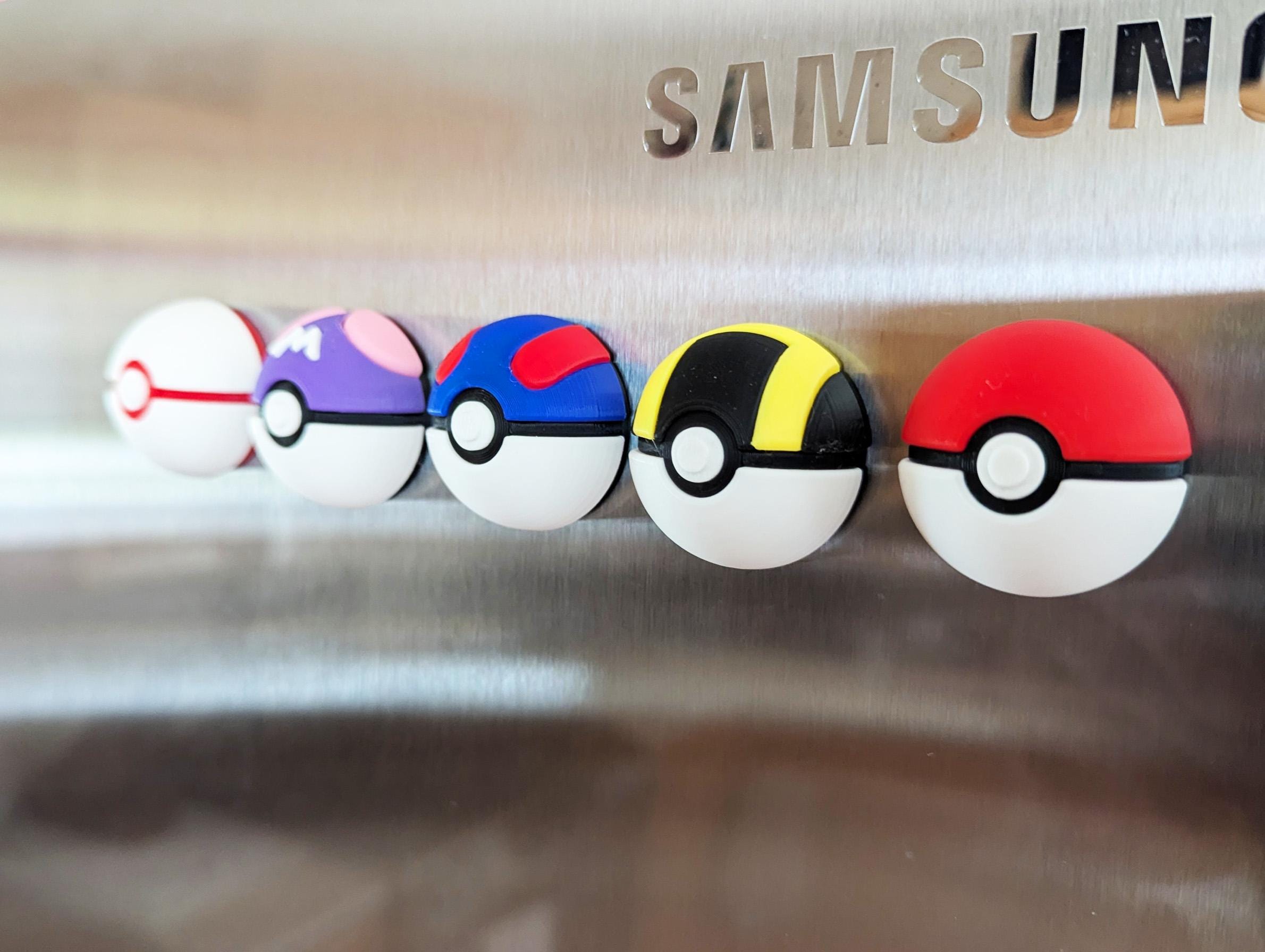 Pokémon Poké Ball Fridge Magnets Set of 5 | 3D Printed Geeky Kitchen ...