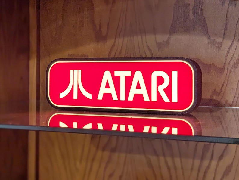 Retro Gaming Atari LED Light Box Sign - Handmade 3D Printed Illuminated ...