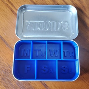 Altoid Mints Tin Pill Holder, Seven Days a Week Pill Holder, Altoids ...