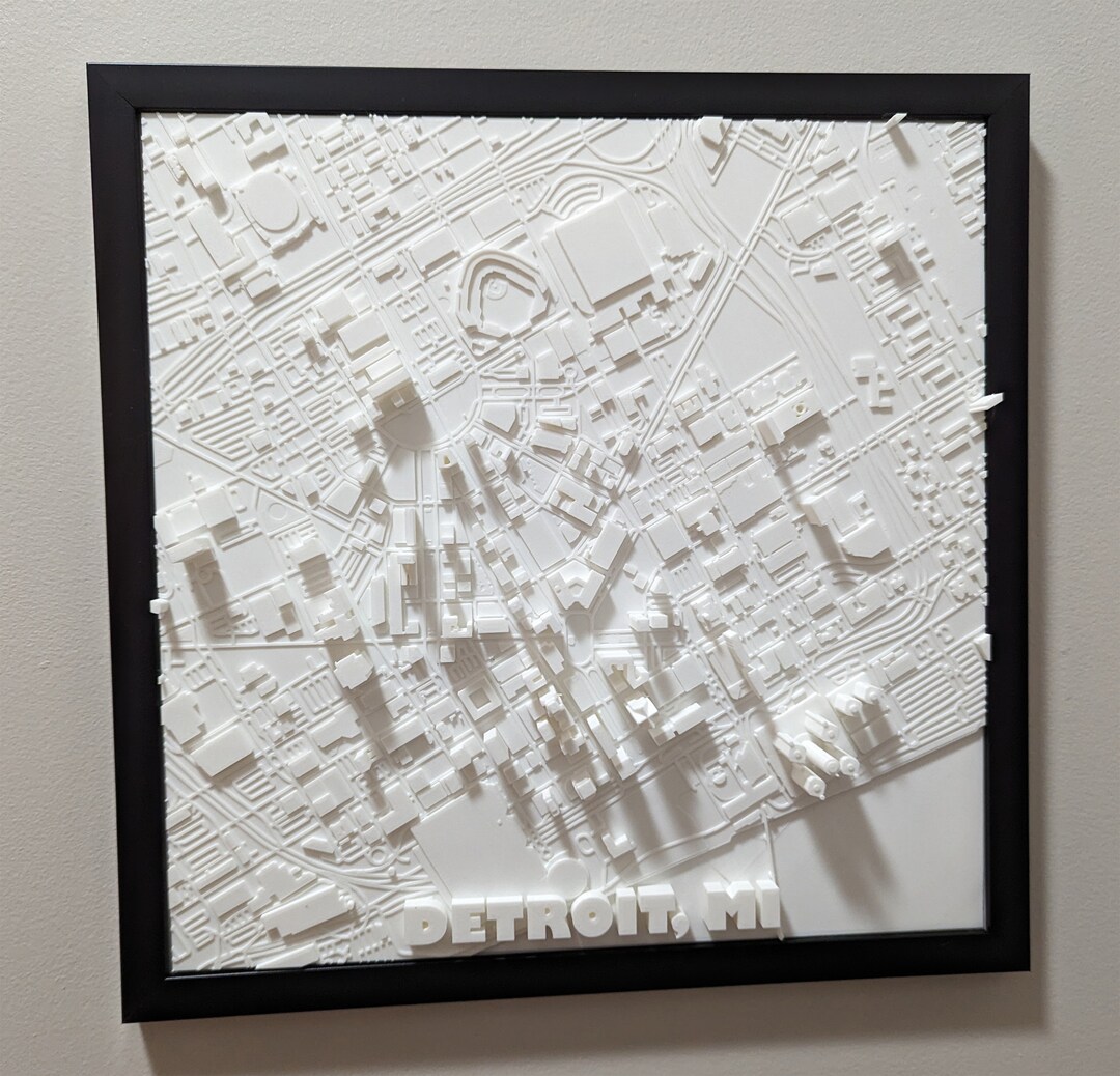 Metroscape 3D Printed Artwork ---detroit, MI - Etsy