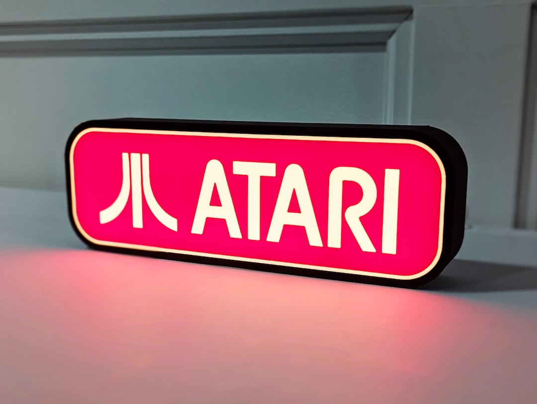 Retro Gaming Atari LED Light Box Sign - Handmade 3D Printed Illuminated ...
