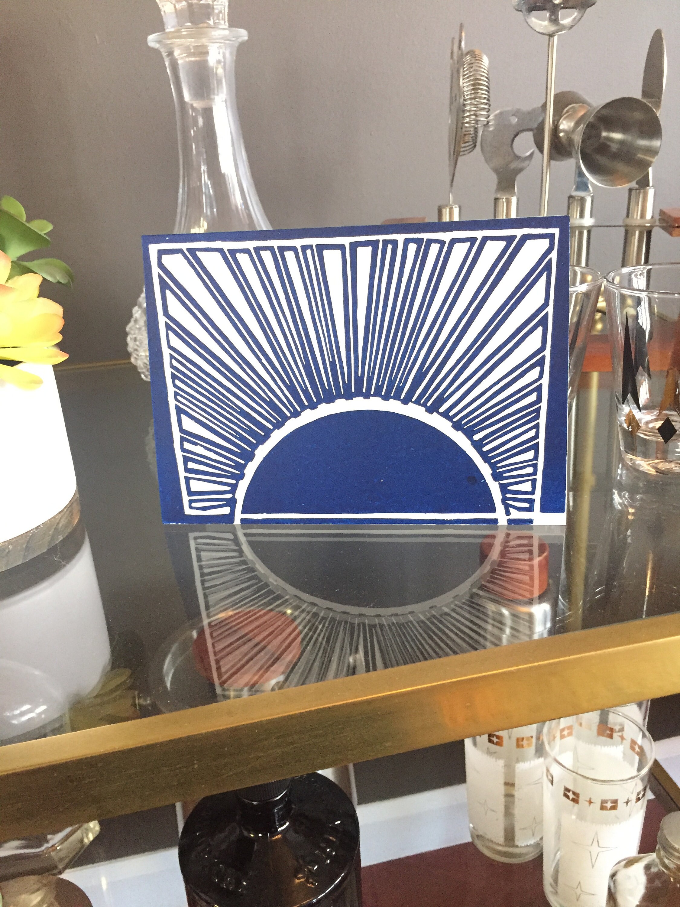 Egyptian Sunrise: Frame-able Block Print Greeting Card Each | Etsy