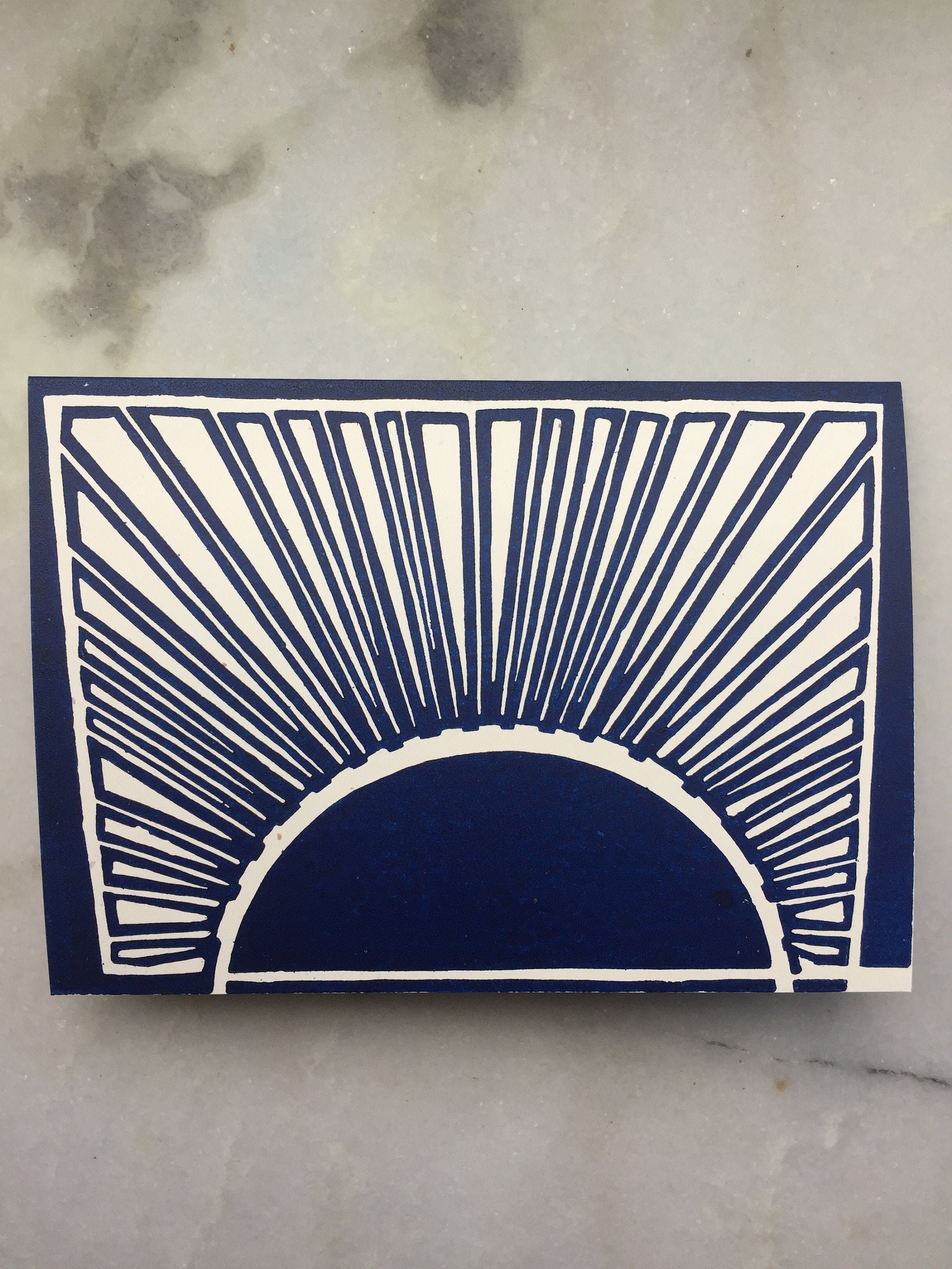 Egyptian Sunrise: Frame-able Block Print Greeting Card Each | Etsy