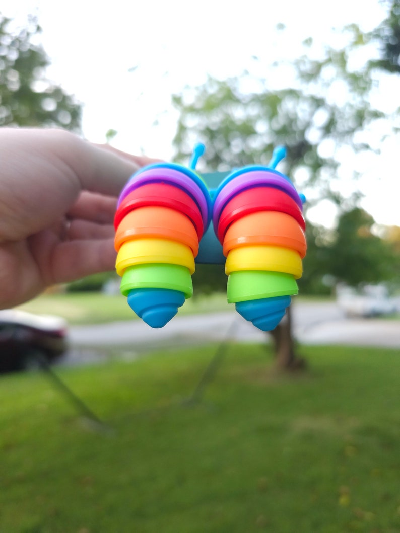2pc Fidget Slug Dangle Earrings, Rainbow Earrings, Fun Novelty Gift ...