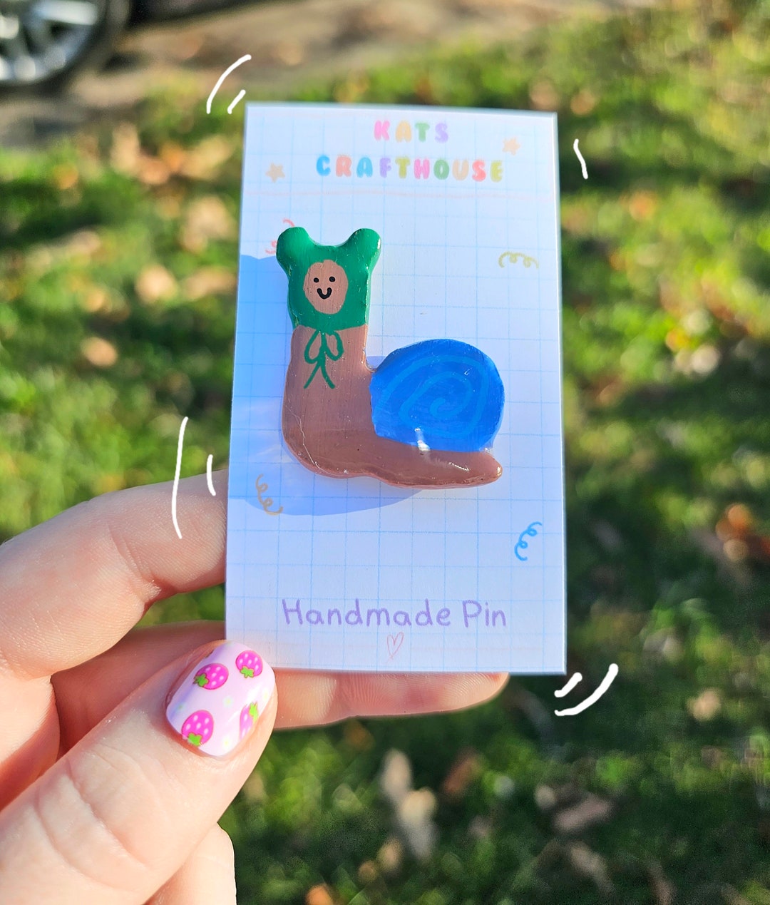 Handmade Snail Clay Pin Cute Brooch Stocking Stuffer for - Etsy